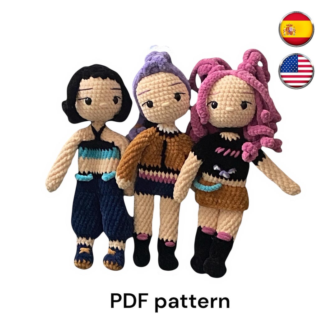 Pack of 3 Patterns: K-pop Crochet Dolls, Cuddly Dolls for Children ...