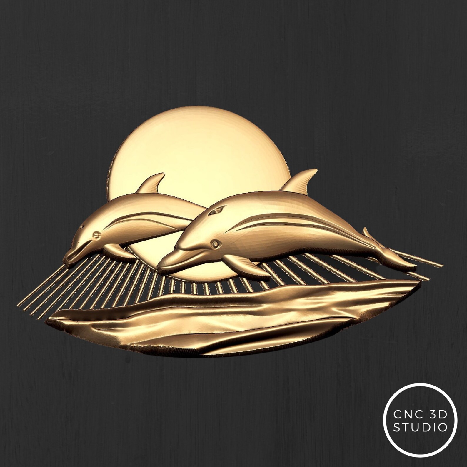 Dolphin STL Dolphin 3D Model Dolphin CNC File Aspire Files | Etsy