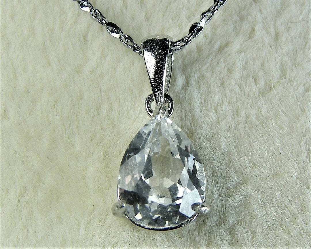 9x7mm Drop Phenakite Pendant- 9 X7mm Drop Phenacite Pendant & Filled ...