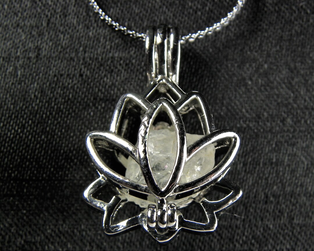 Phenakite Pendant 925 Sliver Filled Rhodium White Gold Cage With 925 ...