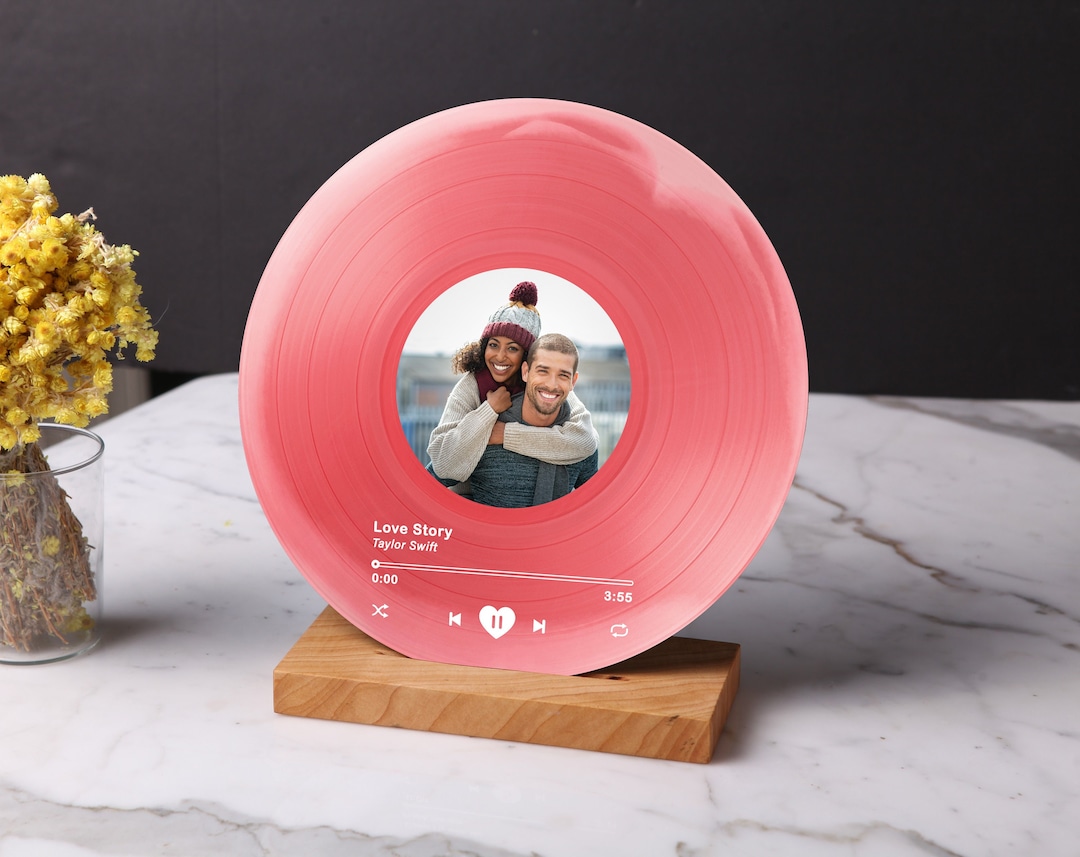 Personalized Vinyl Record With Photo Acrylic Song Plaque Lond Distance ...