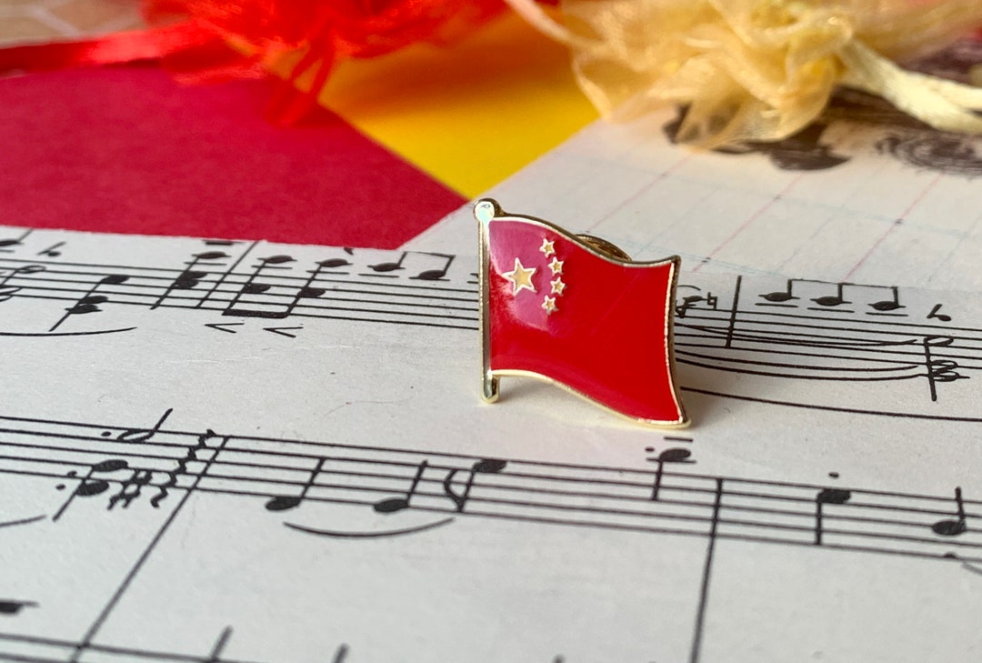 Communist Chinese Flag Red Yellow and Gold CCP China Enamel - Etsy