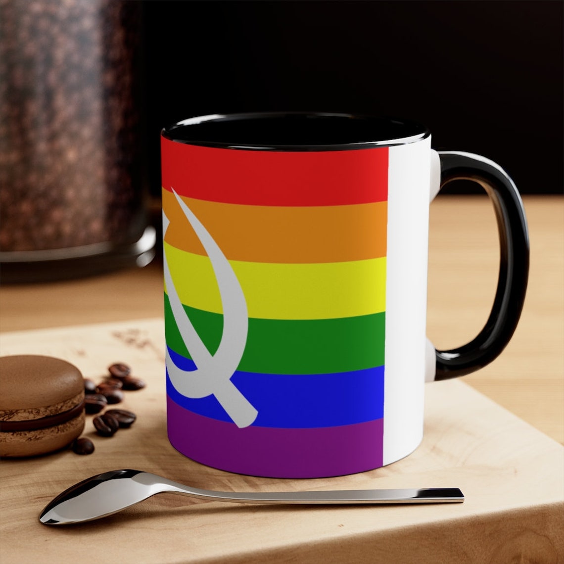 LGBTQ Socialist Rainbow Flag With Hammer and Sickle Communist - Etsy