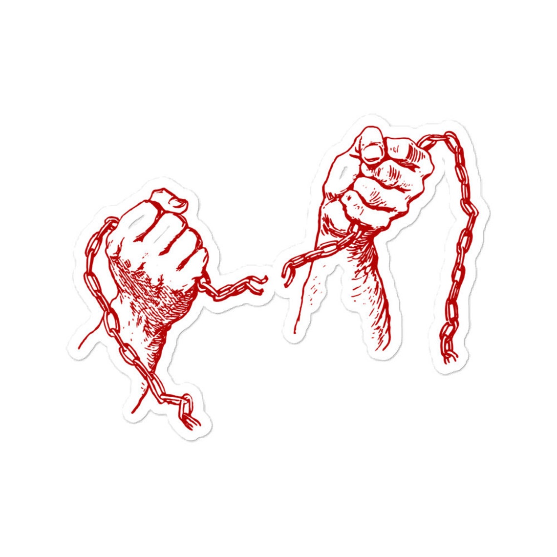 Breaking Chains Oppression Red Bubble-free Sticker | Etsy