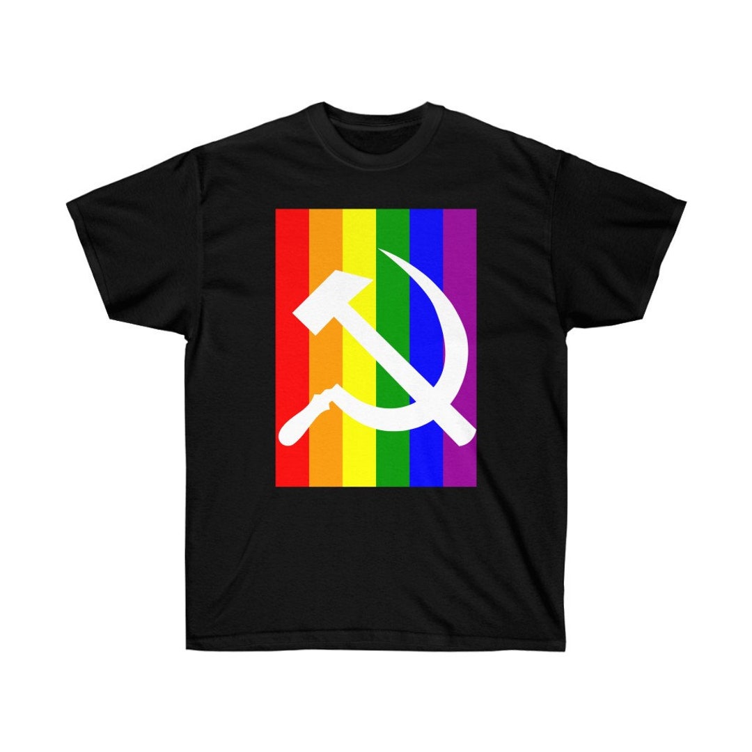 LGBTQ Socialist Rainbow Flag With Hammer and Sickle Communist - Etsy