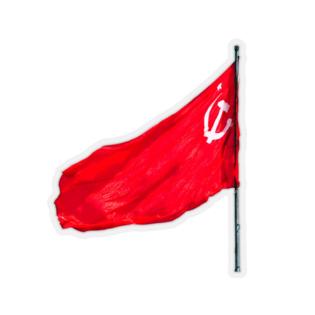 Socialist Red Flag With White Hammer and Sickle Communist - Etsy