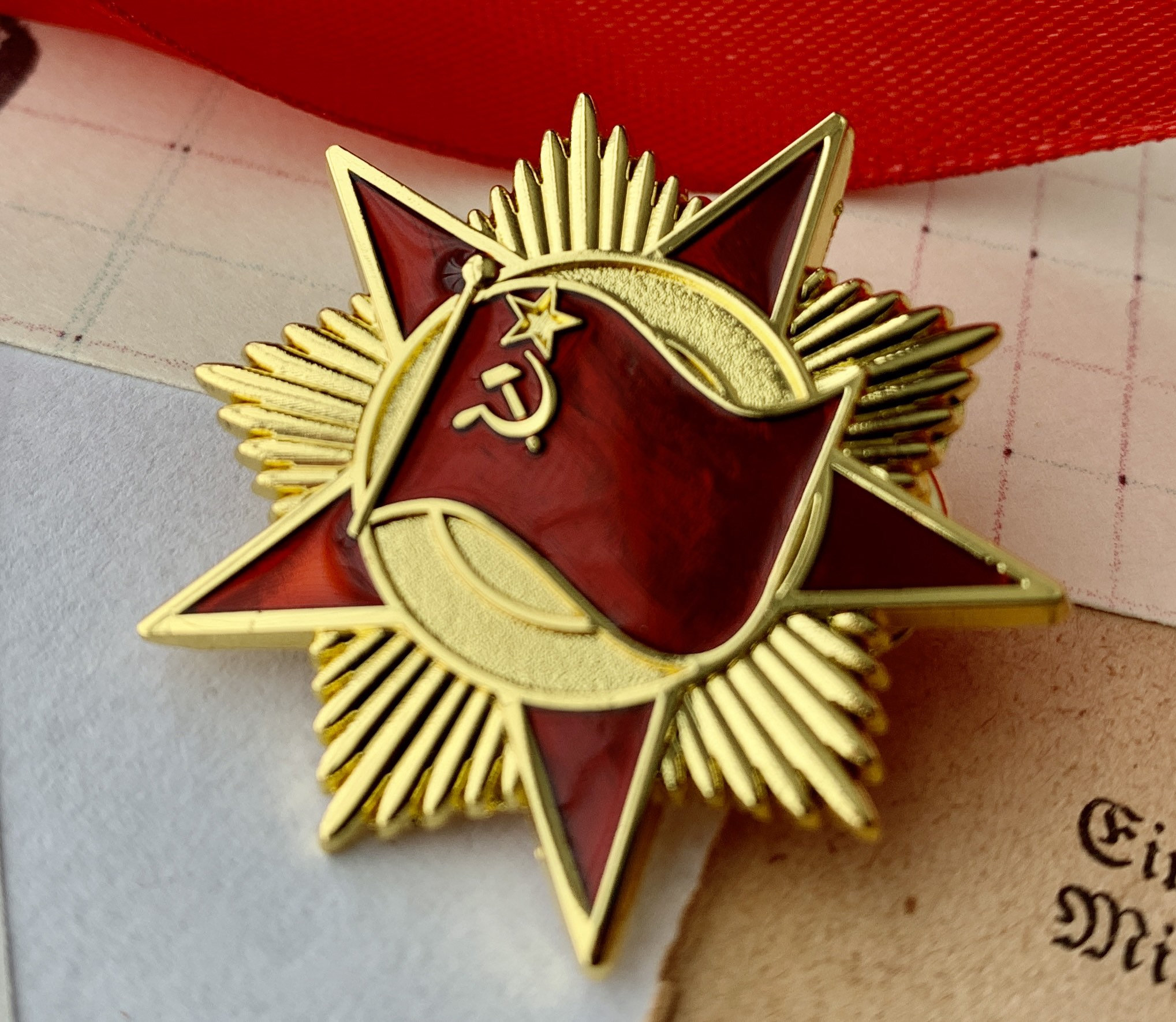 Communist Gold Red Star With Red Flag and Hammer and Sickle - Etsy