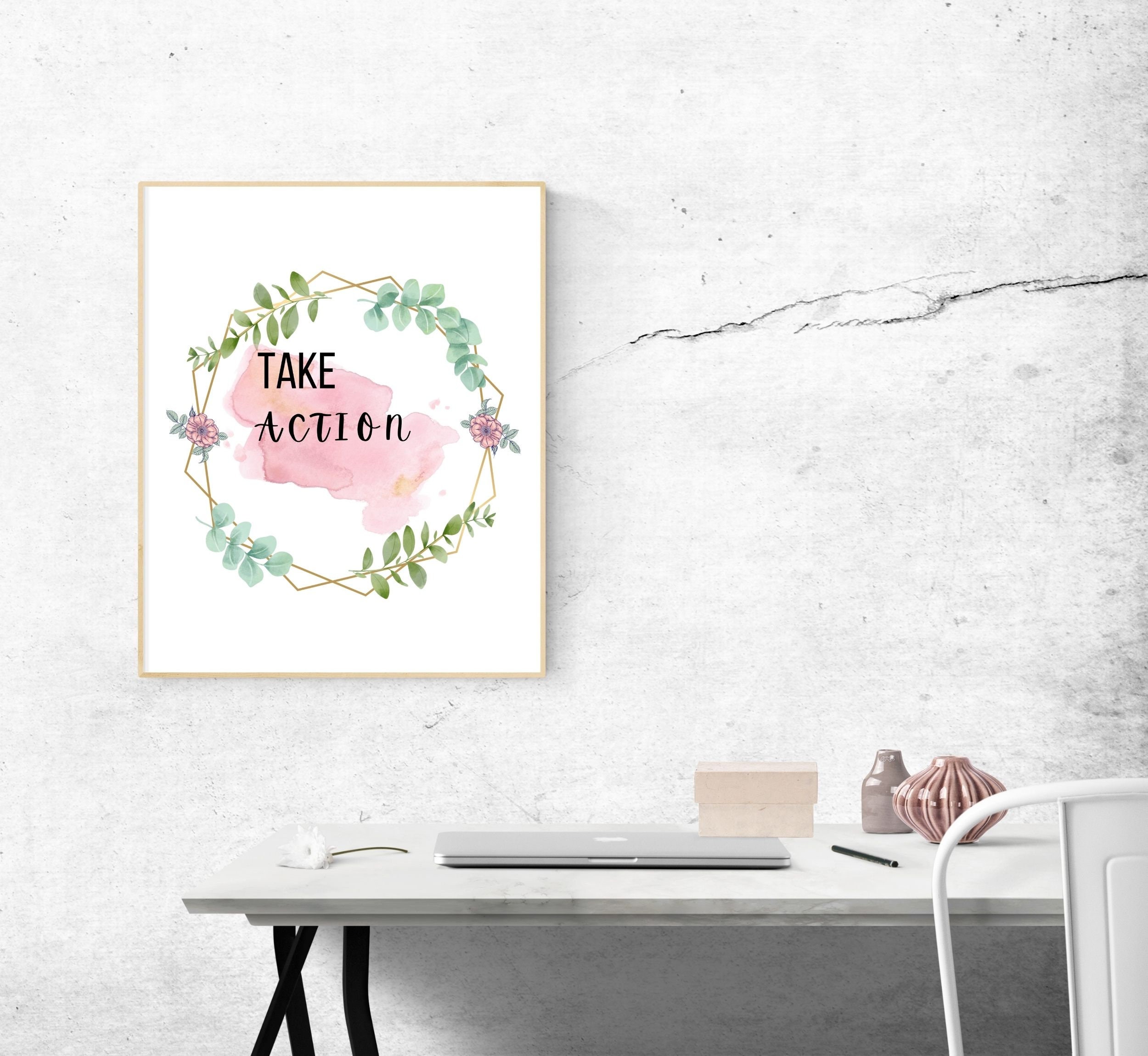 Set of 3 Printable Designs, Get Inspired, Take Action, Make a Change ...