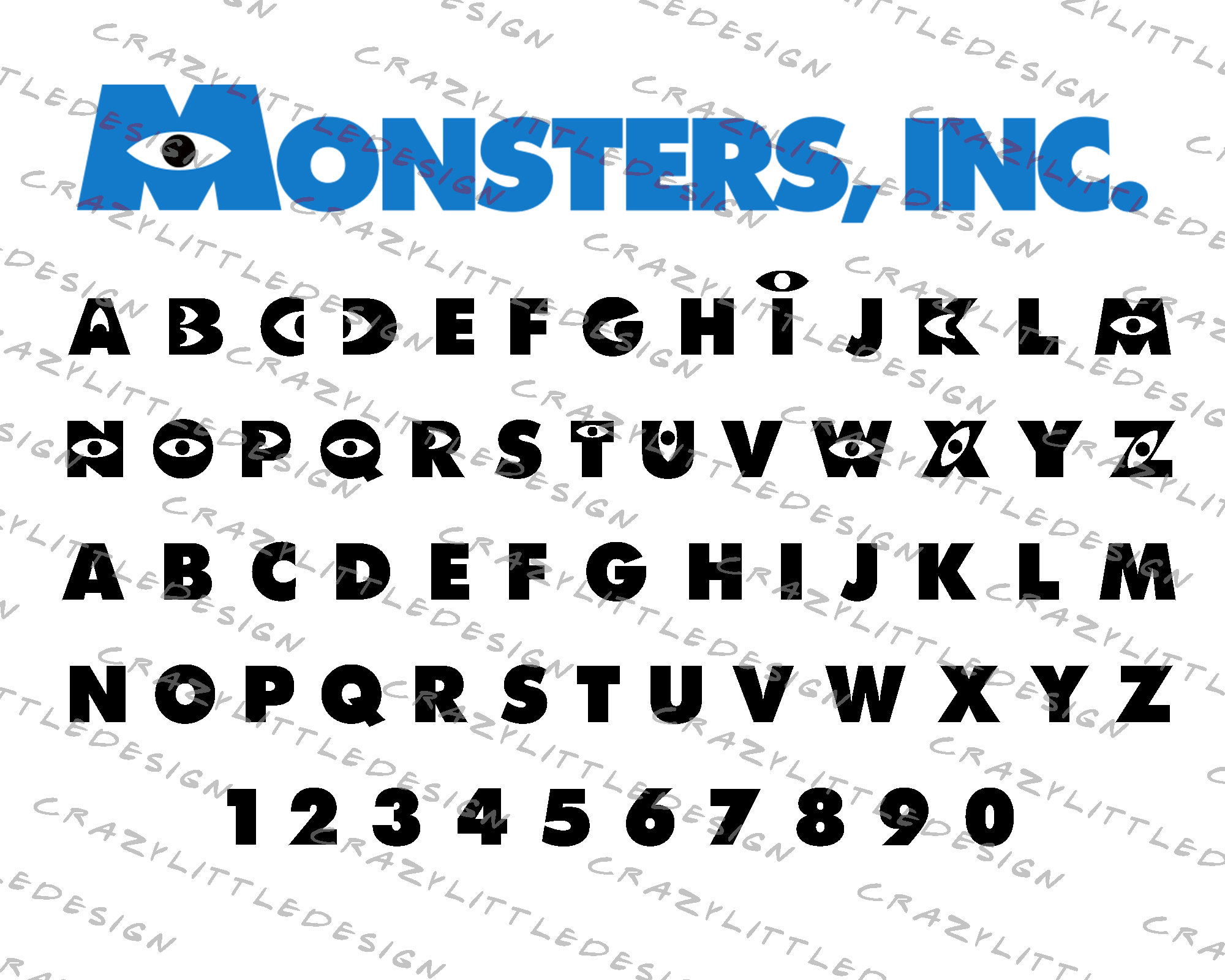 Monsters Inc Font SVG Font, Silhouette Font, Cutable Font - Etsy
