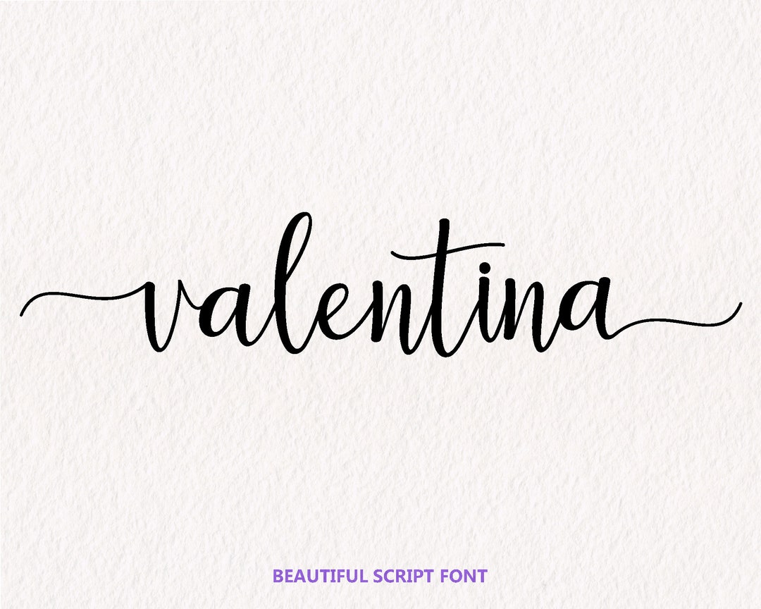 Valentina Script Font, Calligraphy Font, Heart Font, Font With Tails ...