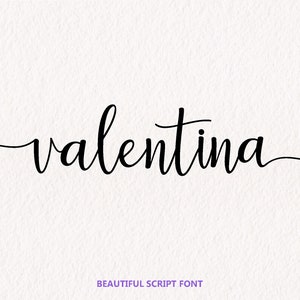 Valentina Script Font, Calligraphy Font, Heart Font, Font With Tails ...