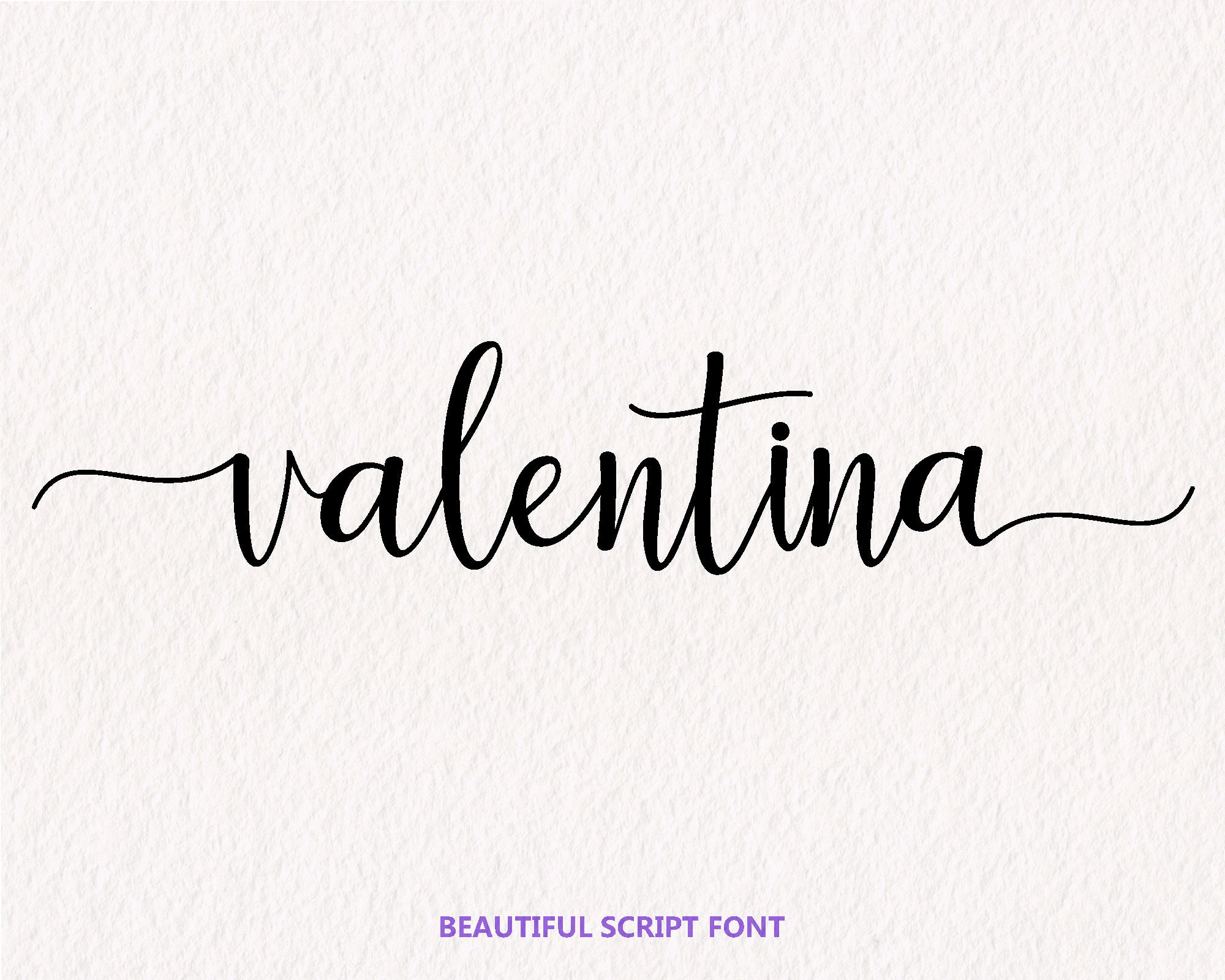 Valentina Script Font, Calligraphy Font, Heart Font, Font With Tails ...