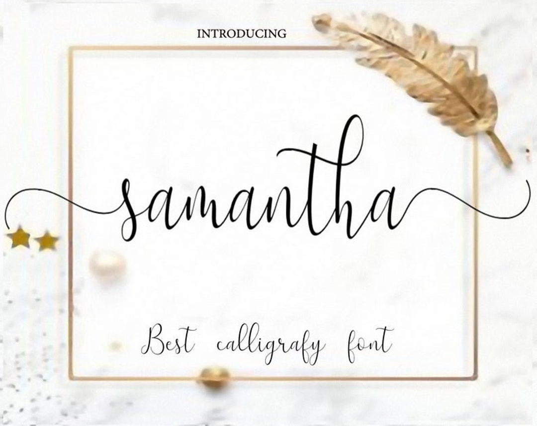 Samantha Font, Valentine Font, Font With Connecting Hearts, Font With ...