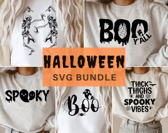 Halloween Clipart Bundle SVG PNG Transparent File Spooky | Etsy