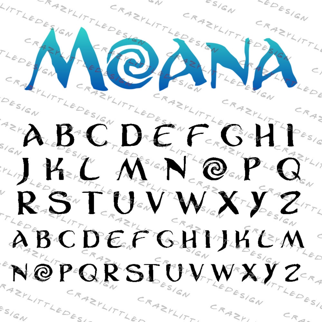 Moana Font - SVG Font, Silhouette Font, Cutable Font - Etsy