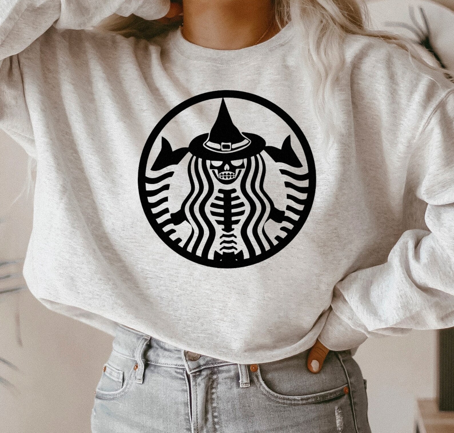 Starbucks Skeleton Witch SVG PNG Transparent File Addams - Etsy