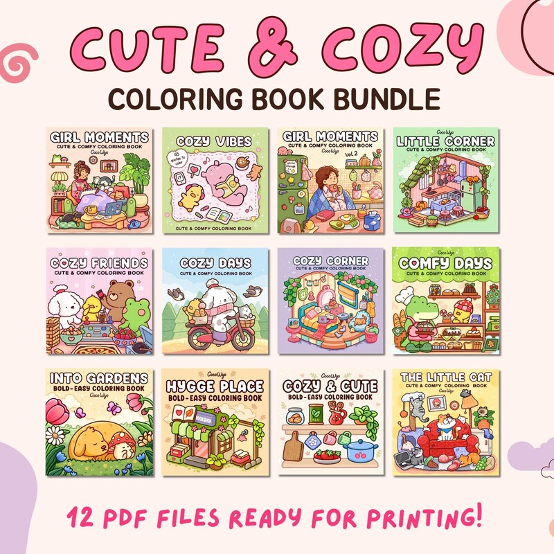 Coloring Pages Cozy Girl - Etsy