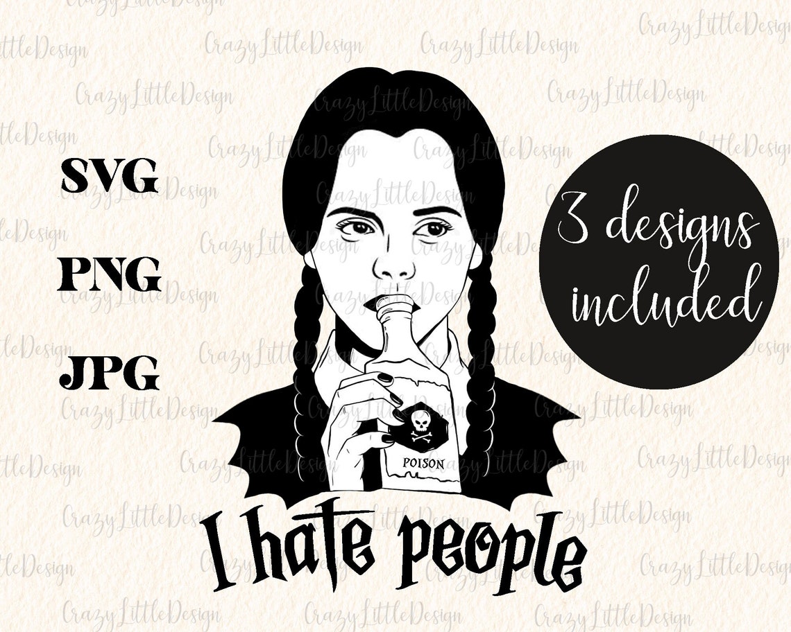 Wednesday Addams Bundle SVG PNG Transparent File Addams - Etsy