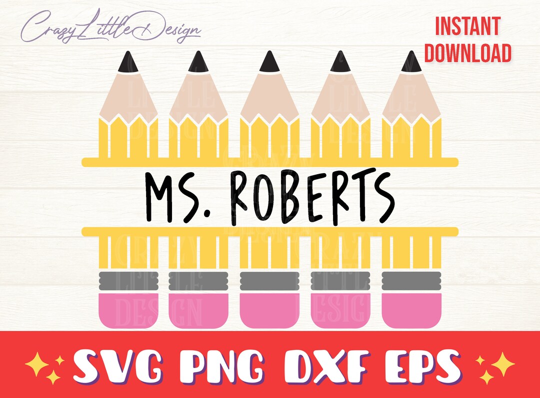 Pencil Split Monogram SVG, Teacher Pencil Svg, School Svg, Pencil ...