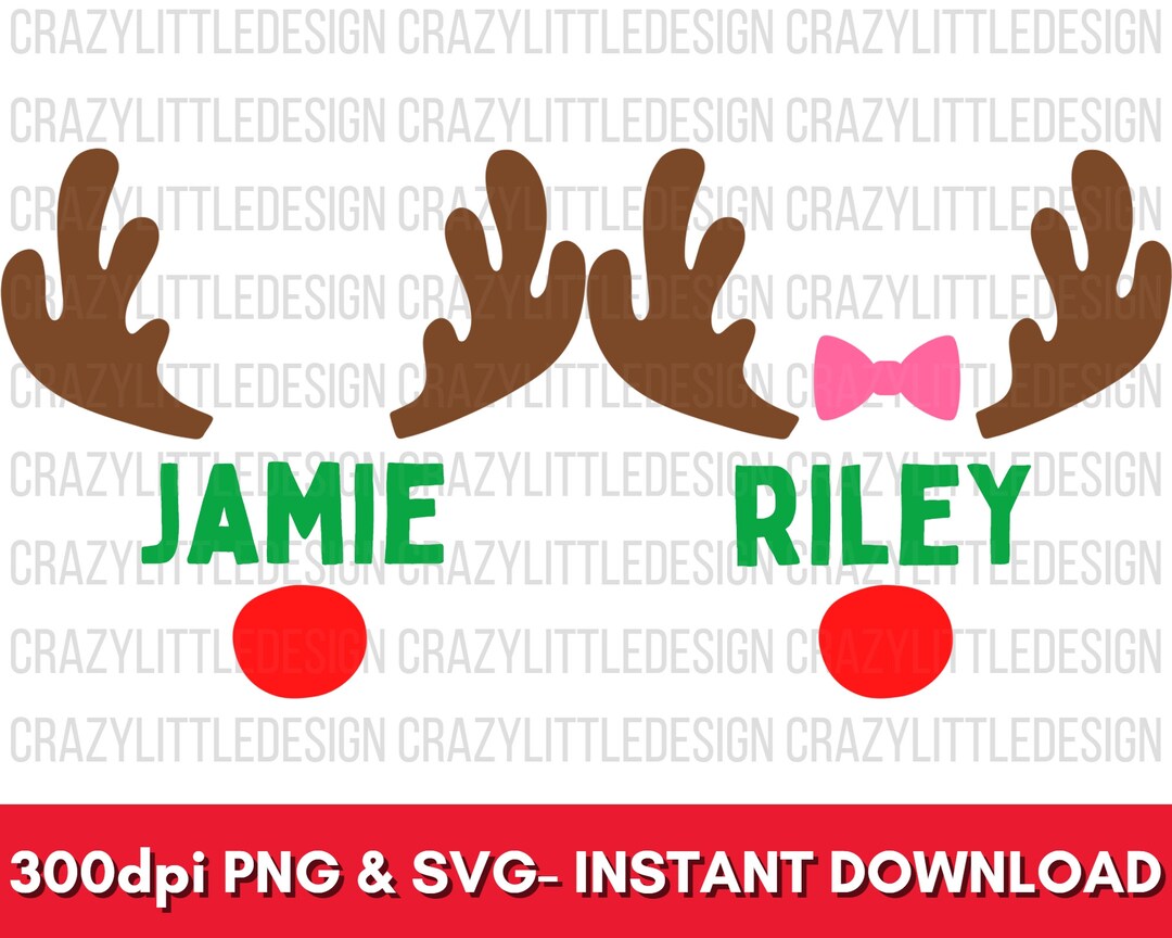 Rudolph Reindeer Name Frame PNG and SVG -christmas Tshirt Design ...