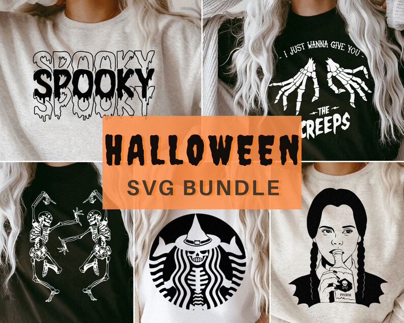 Halloween Clipart Bundle SVG PNG Transparent File Spooky | Etsy