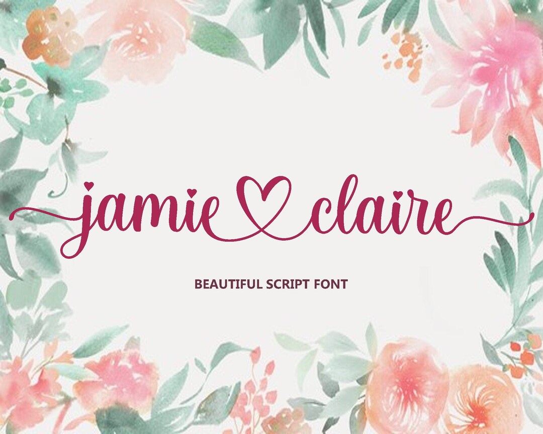 Hearts Font, Script Font, Handwritten Font,font With Tails, Wedding ...