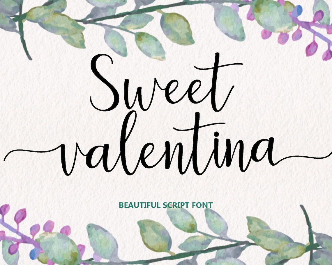 Valentina Script Font Calligraphy Font Heart Font Font With - Etsy UK