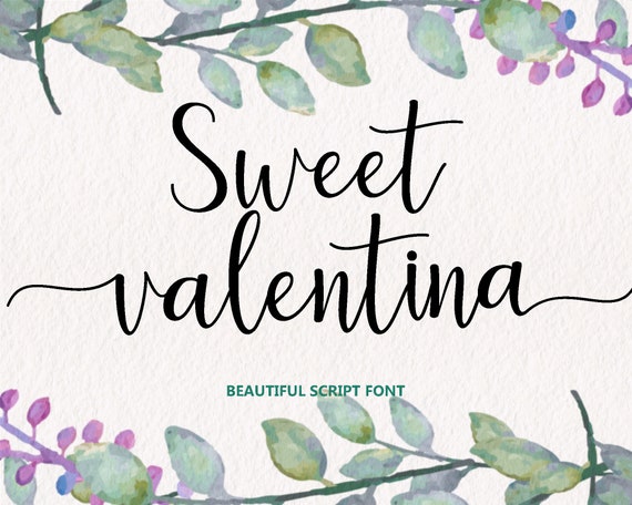 Valentina Script Font Calligraphy Font Heart Font Font With - Etsy UK