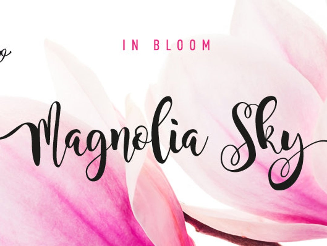 Magnolia Font, Script Font, Handwritten Font,font With Tails, Wedding ...