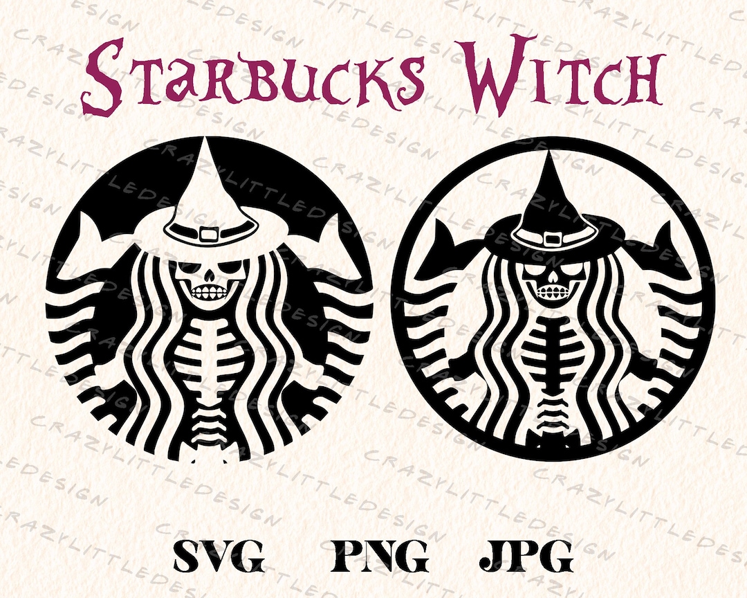 Starbucks Skeleton Witch SVG PNG Transparent File - Addams Family ...