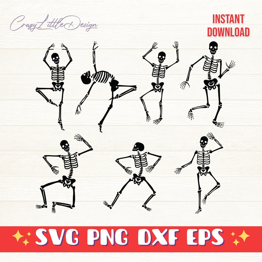 Dancing Skeletons SVG PNG Transparent File - Halloween Design, for ...