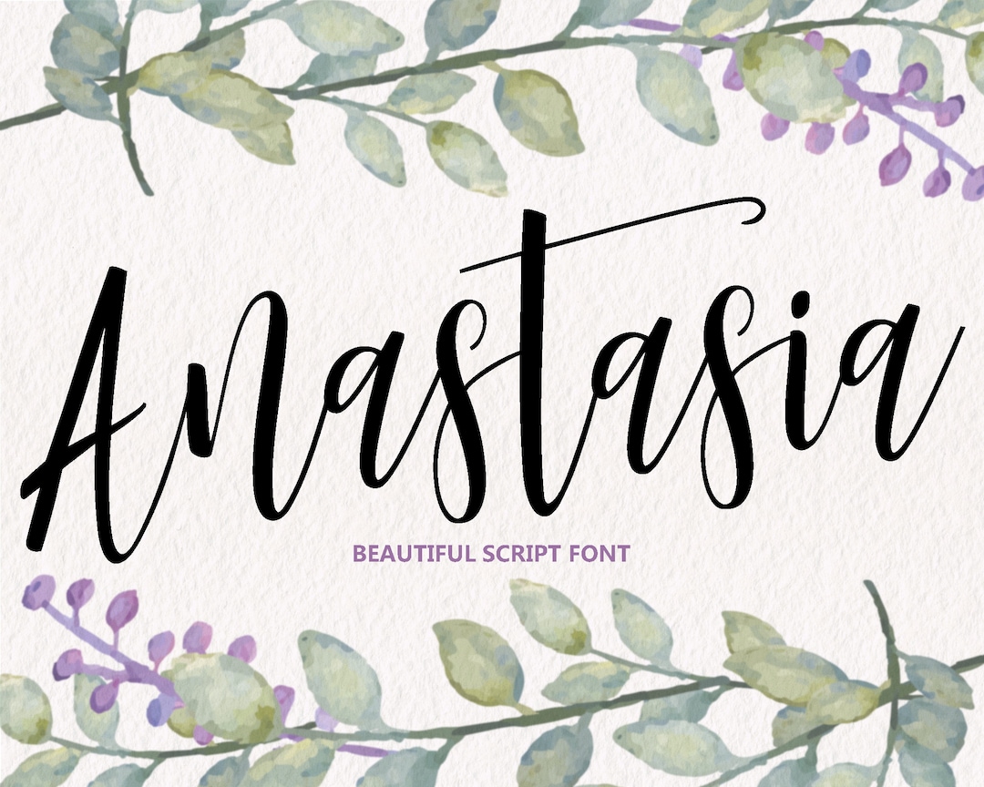Anastasia Font Script Font Handwritten Font Wedding Font - Etsy