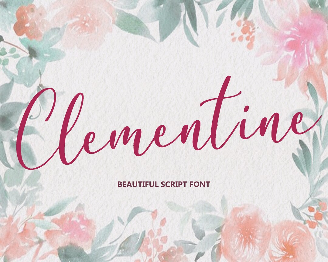 Clementine Script Font, Handwritten Font, Wedding Font, Romantic Font ...