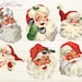 Vintage Santa PNG Clipart Bundle, Christmas Vintage Clipart, Christmas ...