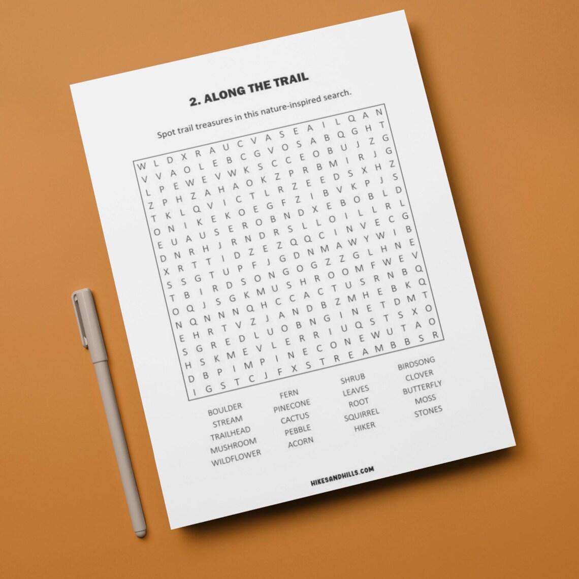 50 Printable Outdoor Themed Word Search Puzzles - Hiking Backpacking ...