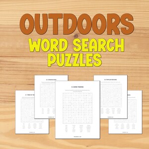 50 Printable Outdoor Themed Word Search Puzzles - Hiking Backpacking ...