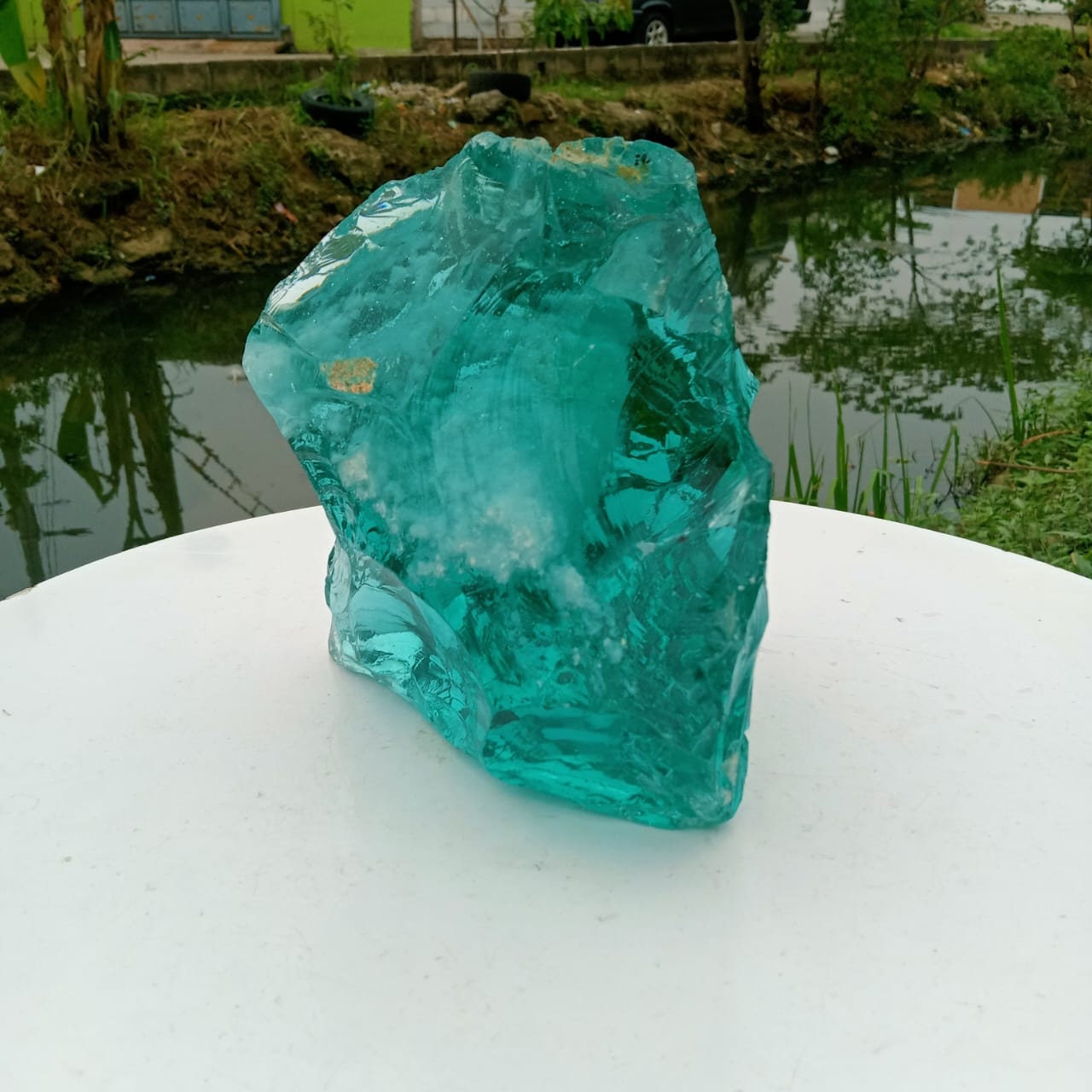 2015 Gr of Rough Andara Crystal Turquoise Green With Snow - Etsy