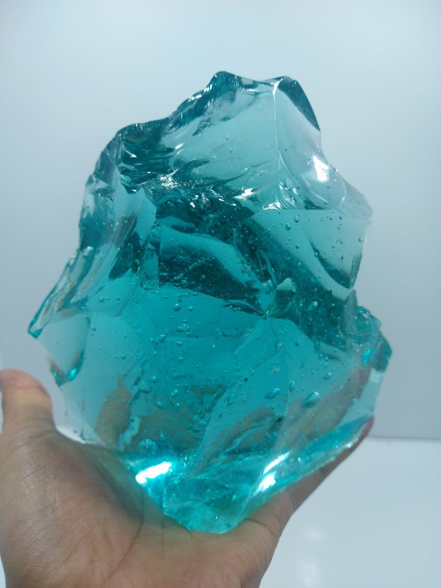 1307 Gr of Raw Andara Crystal Aqua Blue With Bubble Inside. - Etsy