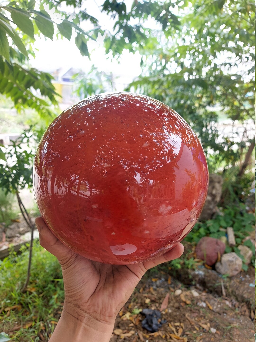 Wow Amazing !!! 6,7 Kgs Big Polised of Beautiful Andara Crystal Planet ...