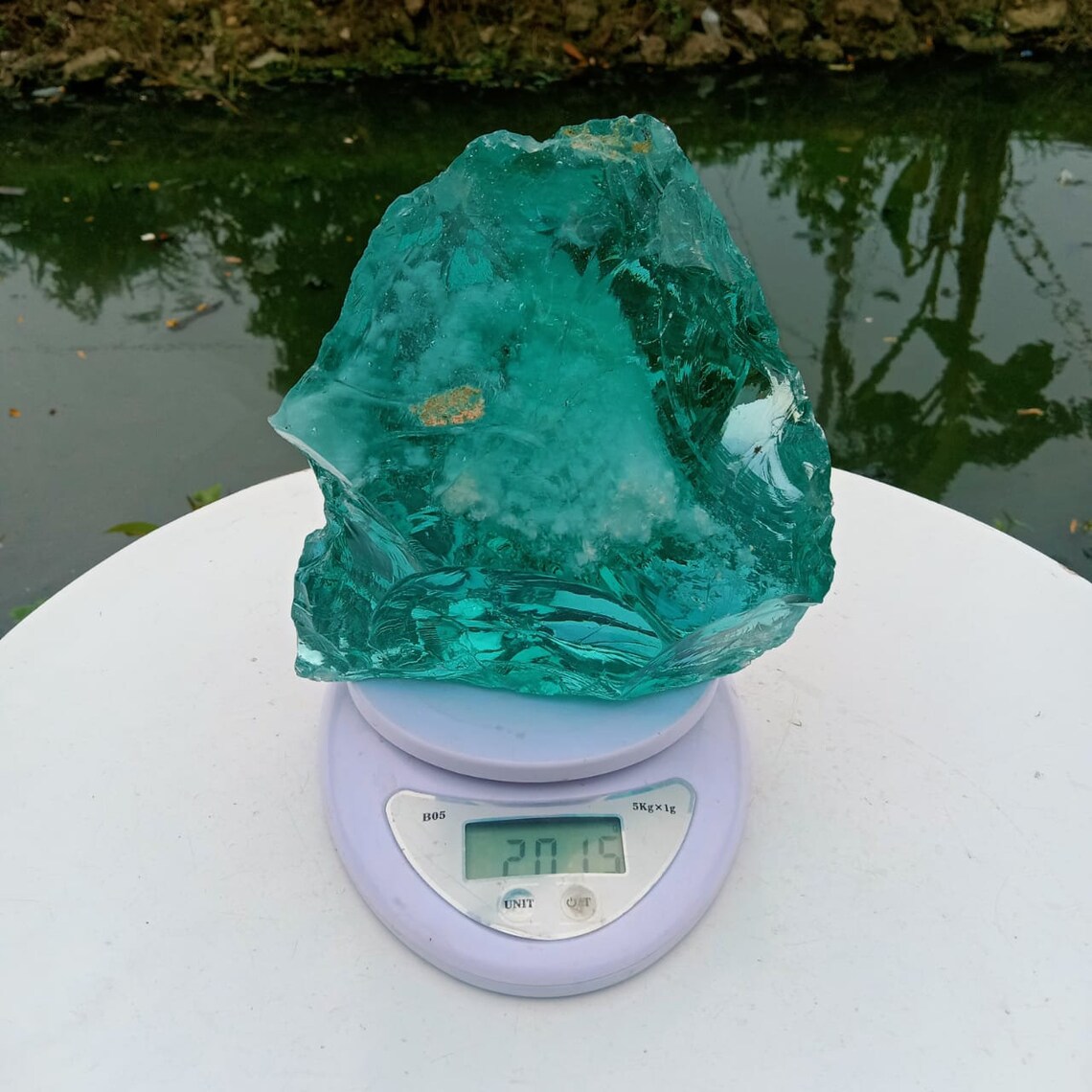 2015 Gr of Rough Andara Crystal Turquoise Green With Snow - Etsy