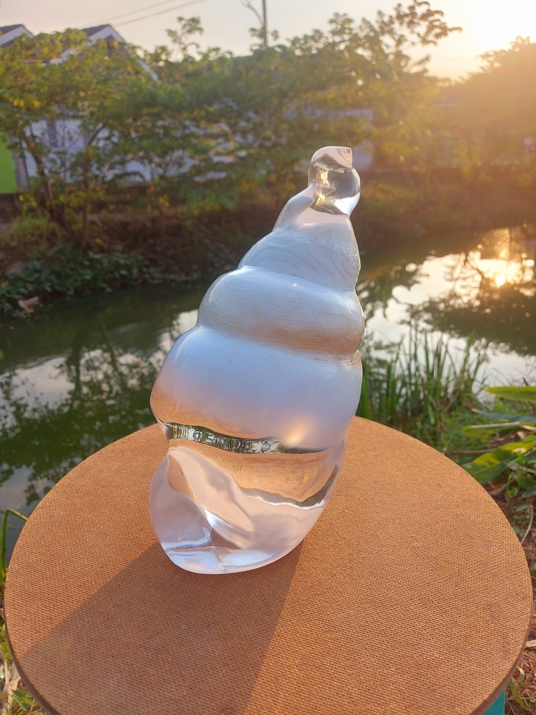 Amazing!!! 6,5 Kgs Carving of Snail From Andara Crystal Clear Diamond ...
