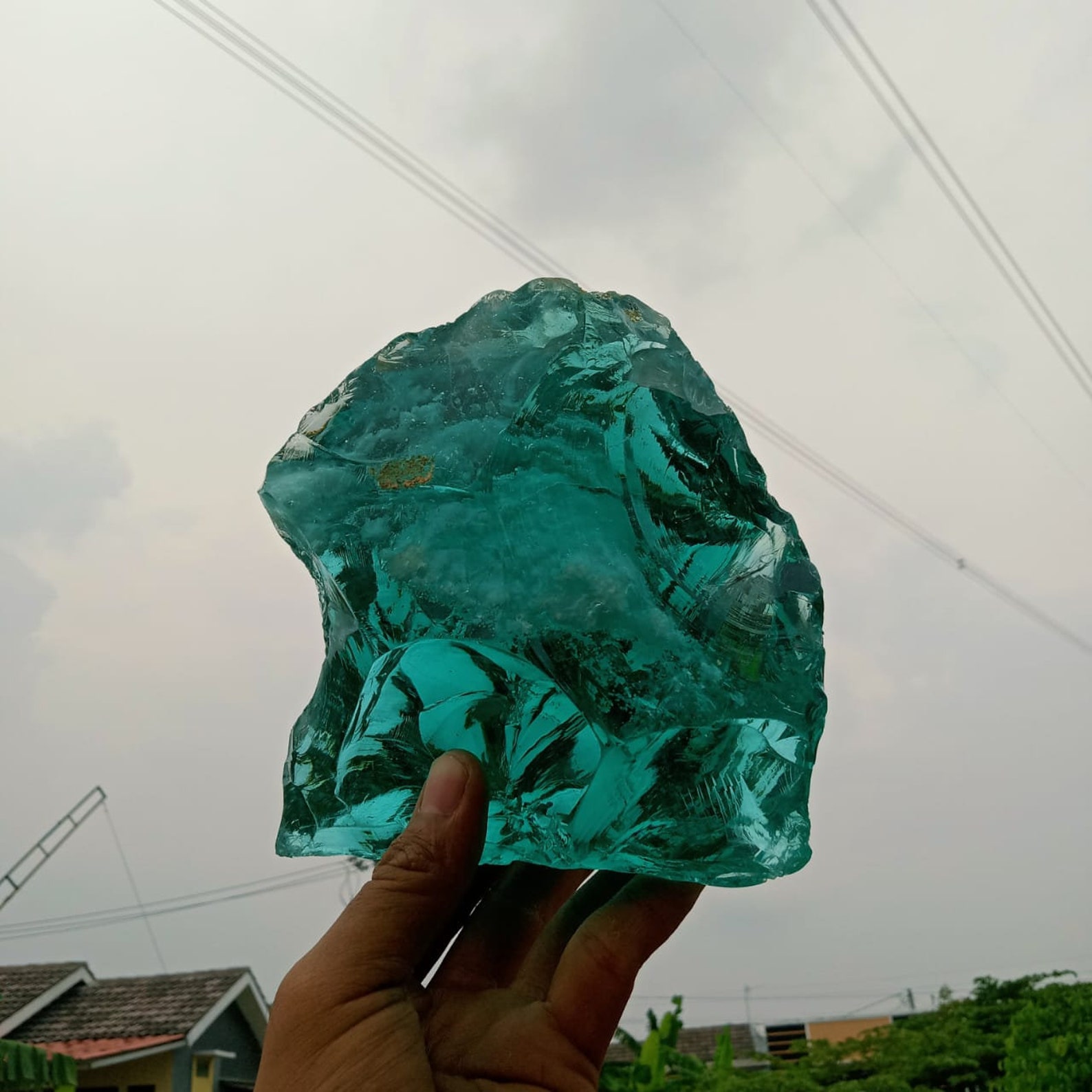 2015 Gr of Rough Andara Crystal Turquoise Green With Snow - Etsy