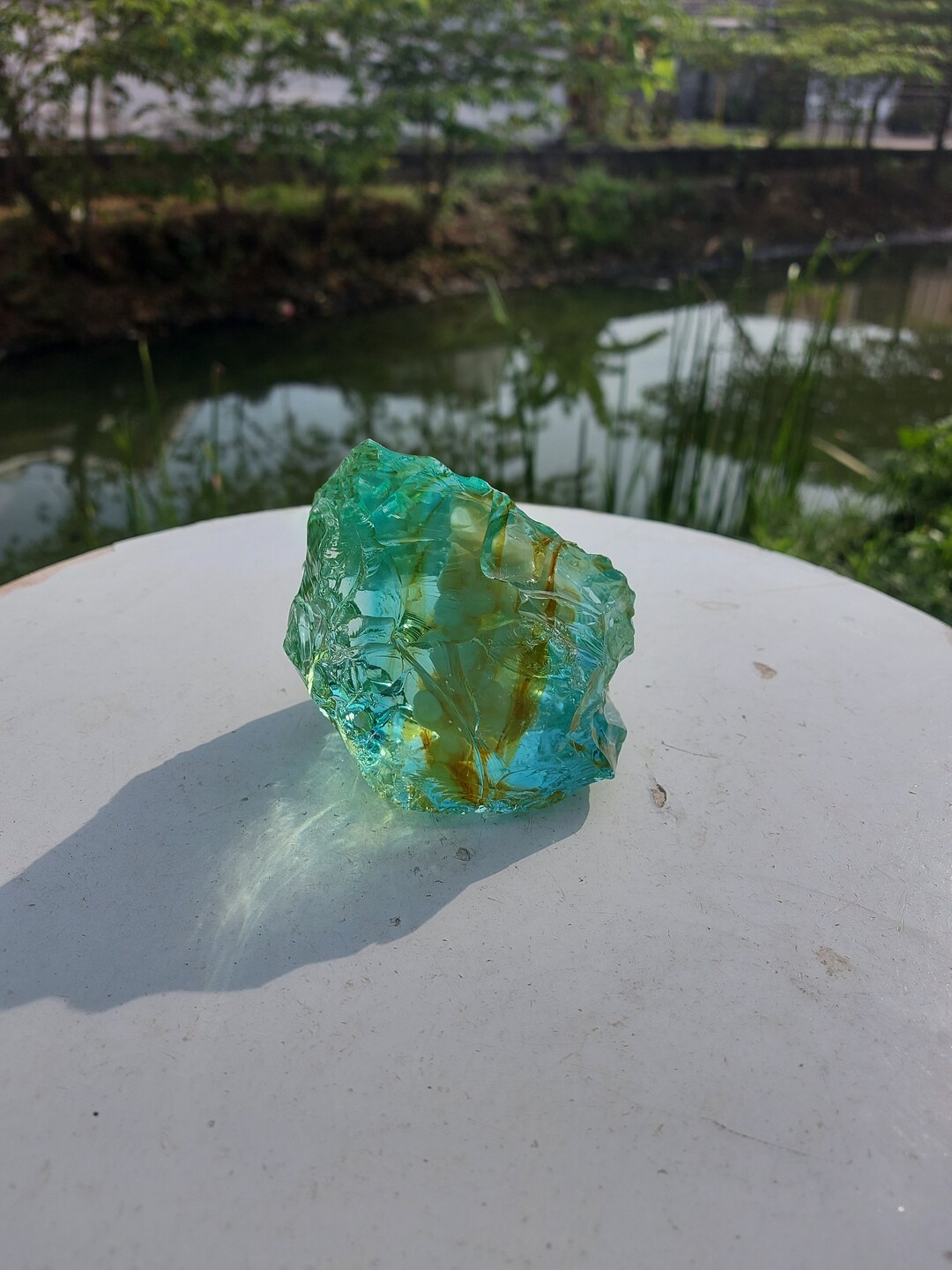 Amazing!!! 857 Gr of Rough Rare Andara Crystal Green Toscha With Hair ...