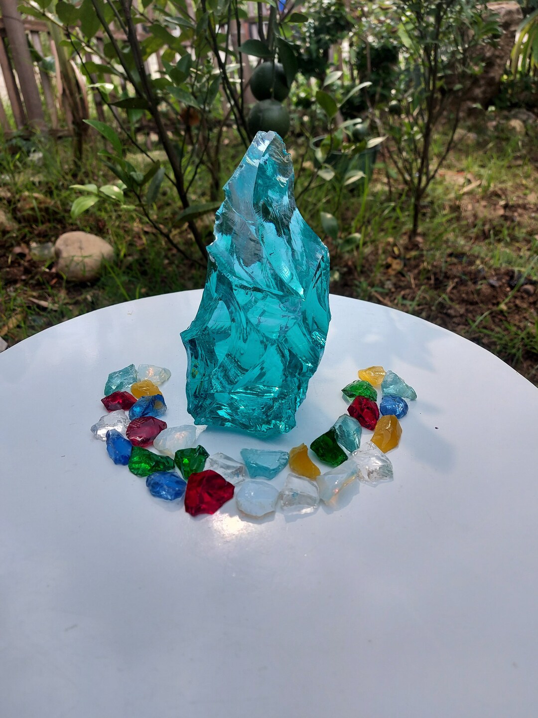 1315 Gr of Rough 1 Set Andara Crystal Aqua Blue With Gravel Mix Colors ...