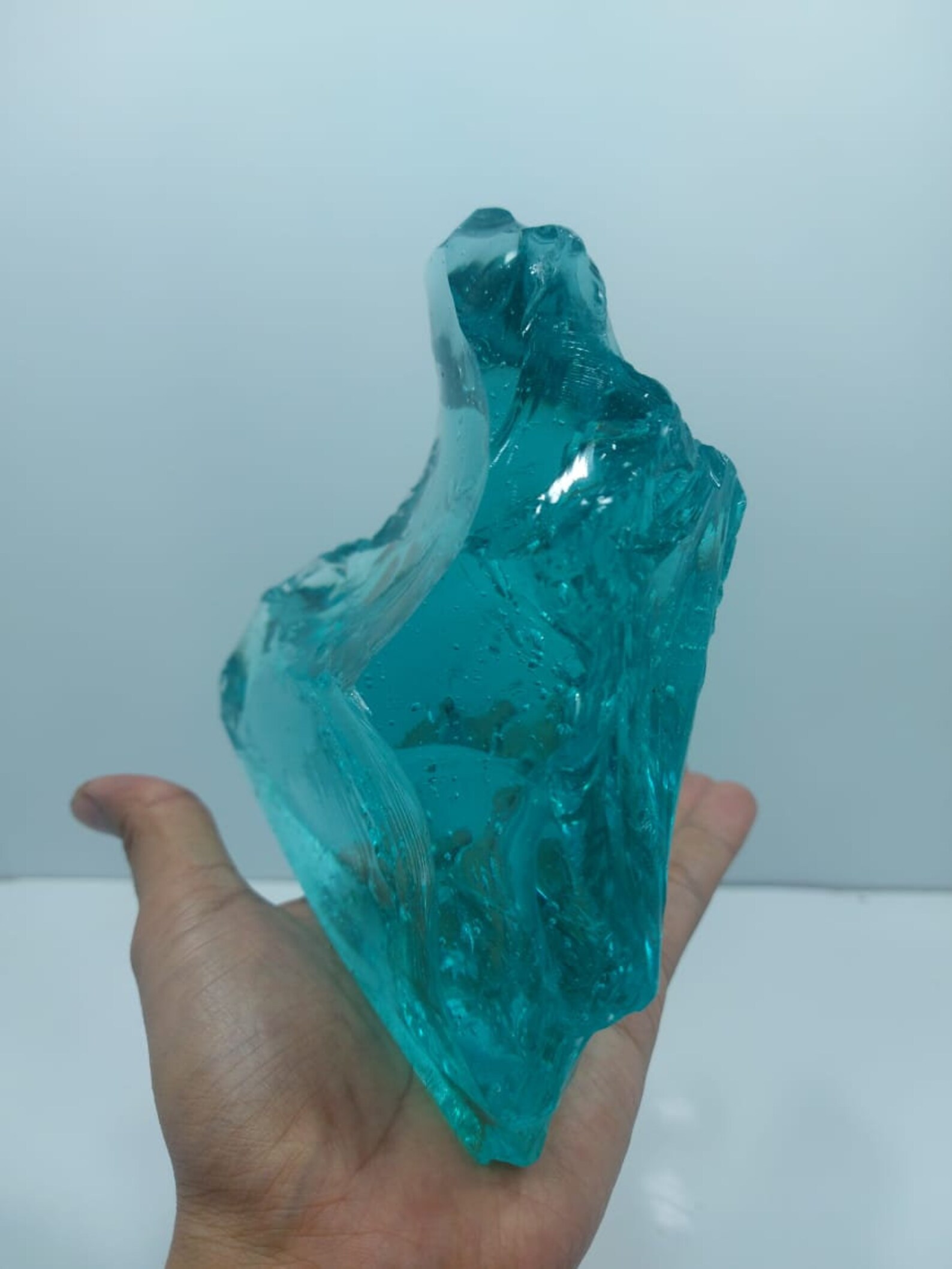 1307 Gr of Raw Andara Crystal Aqua Blue With Bubble Inside. - Etsy