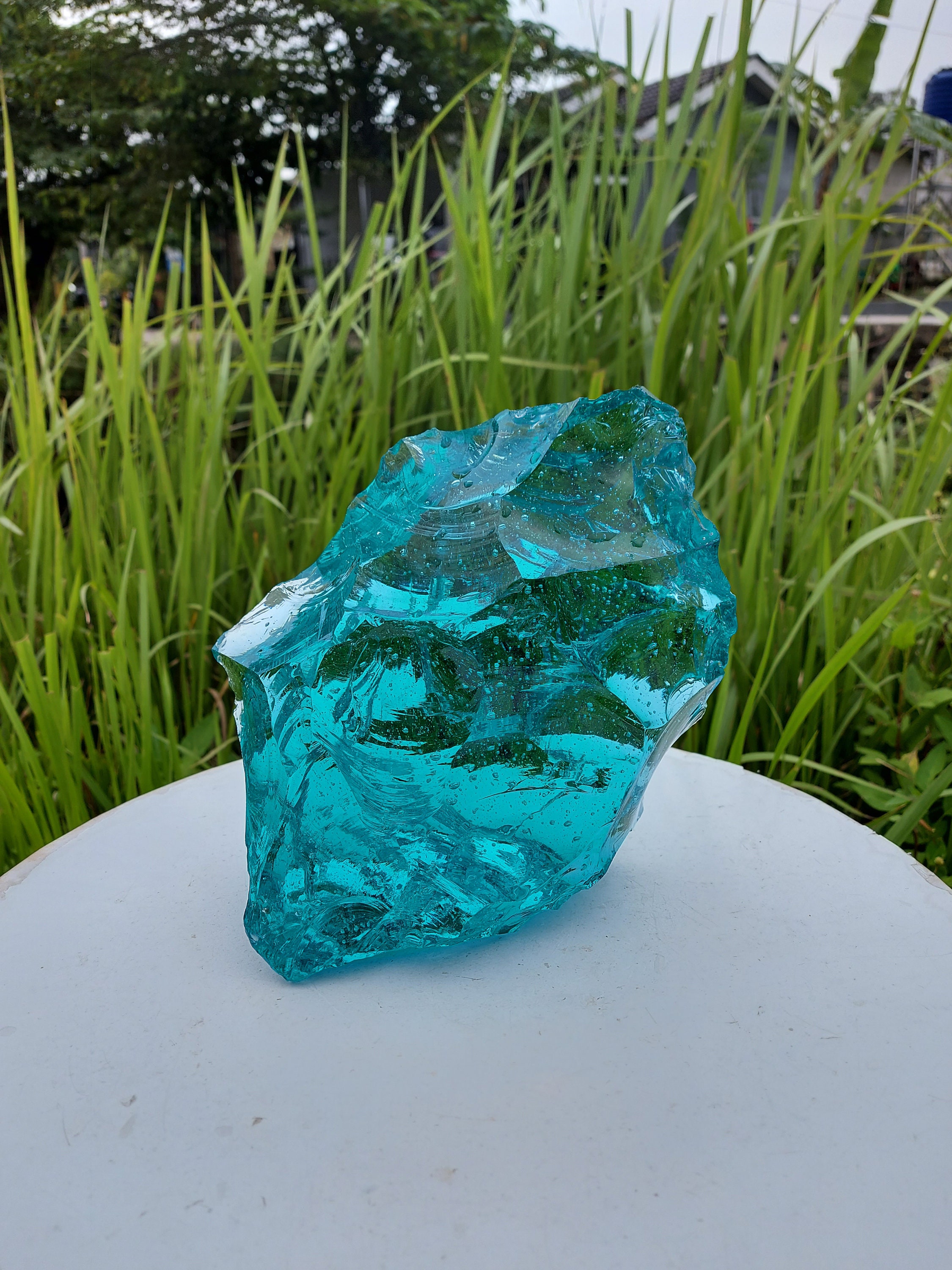 4192 Gr of Rough Andara Crystal Aqua Blue With Bubbles Inside Monatomic - Etsy