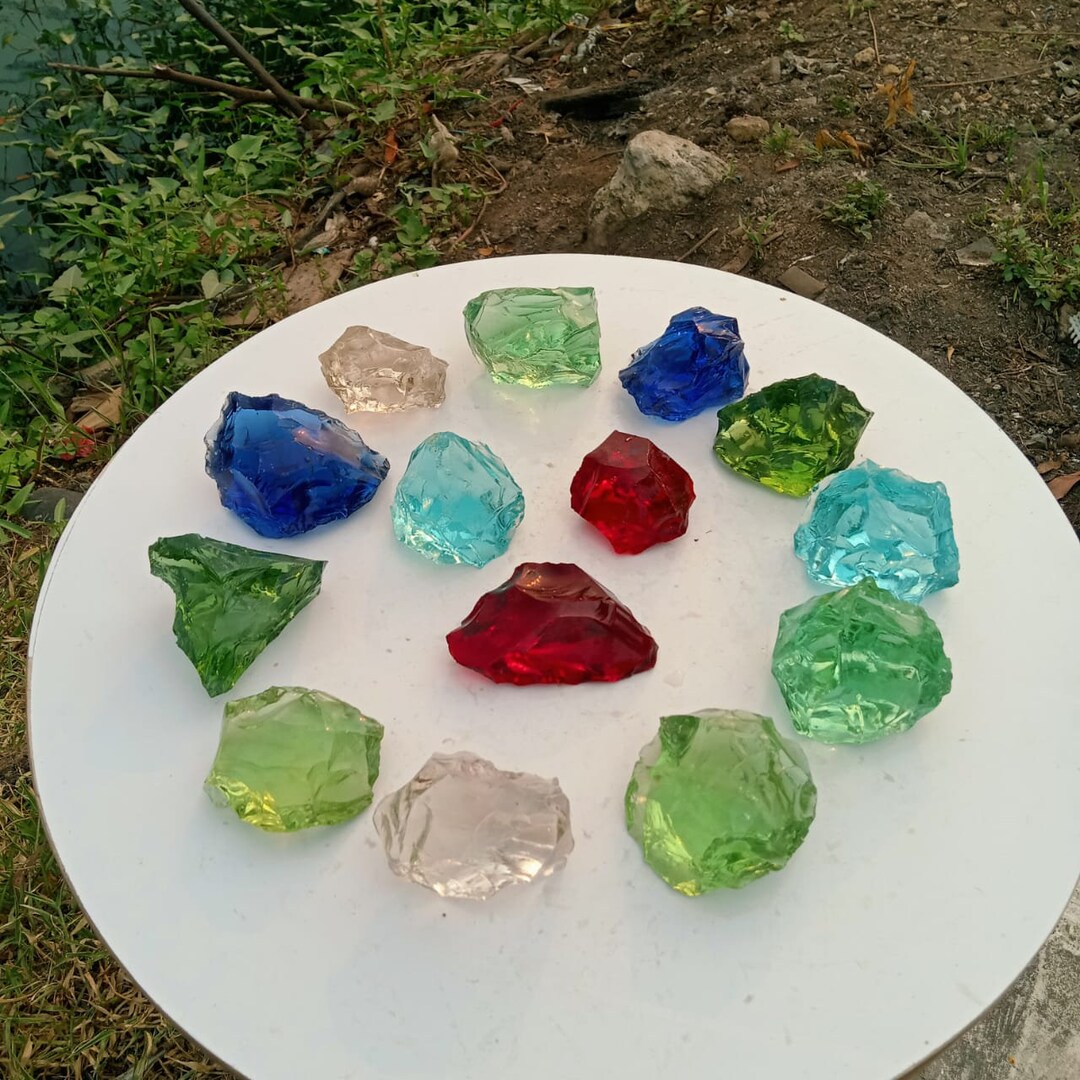 14 Pcs 1459 Gr(8-147 Gr) of Rough Andara Crystal Mix Colors Monatomic ...