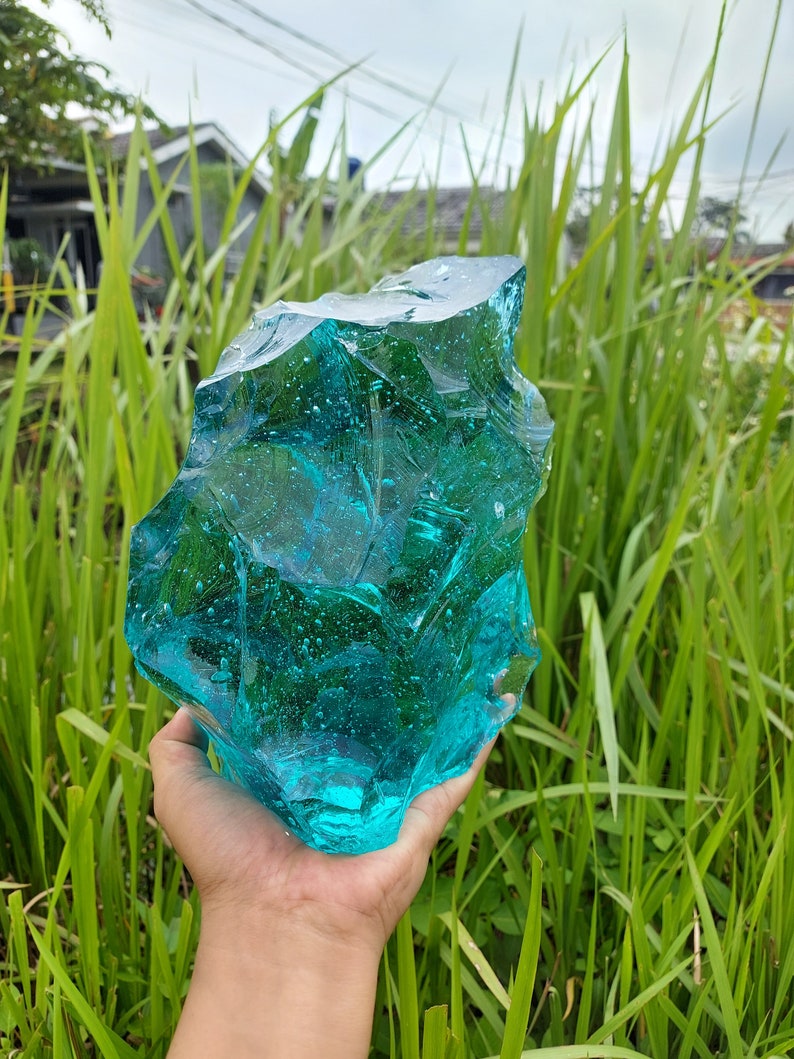 4192 Gr of Rough Andara Crystal Aqua Blue With Bubbles Inside Monatomic - Etsy