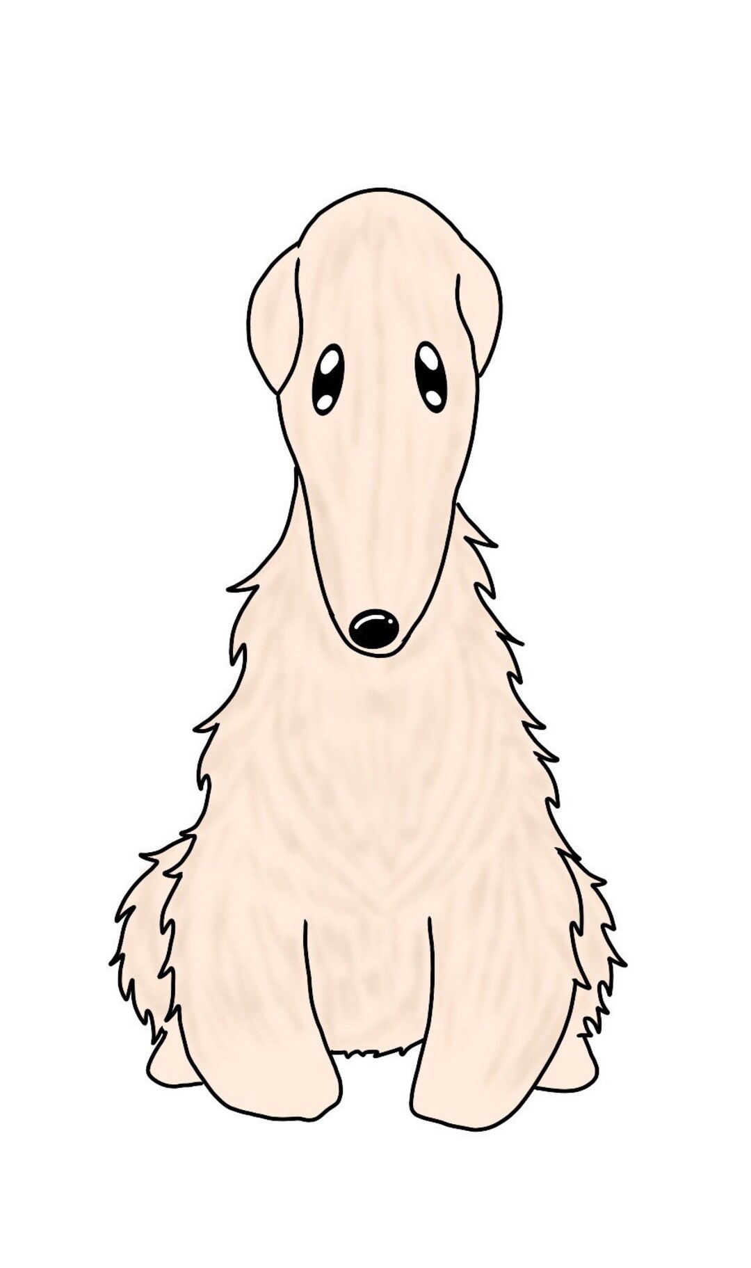 Cartoon Borzoi Sticker - Etsy