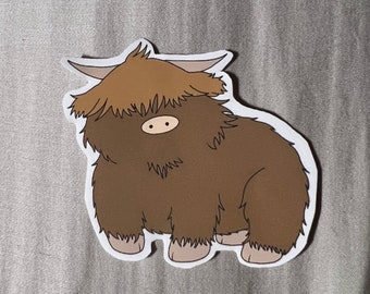 Buffamoo Vinyl Sticker Highland Cow Sticker, Buffalo Sticker, Kawaii ...